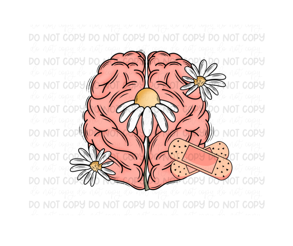 Daisy brain bandaid-Ready to Press Transfer – Side Hustlin 906 LLC
